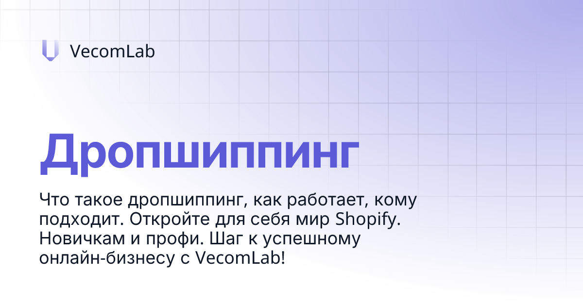 Дропшиппинг | VecomLab