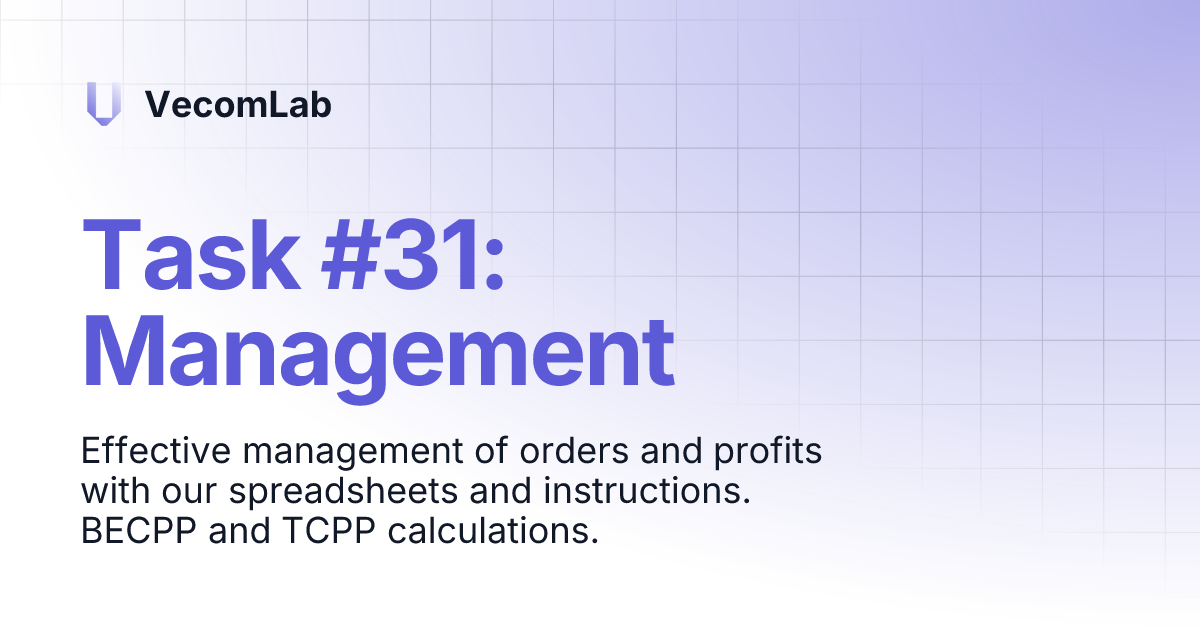 Task #31: Management | VecomLab