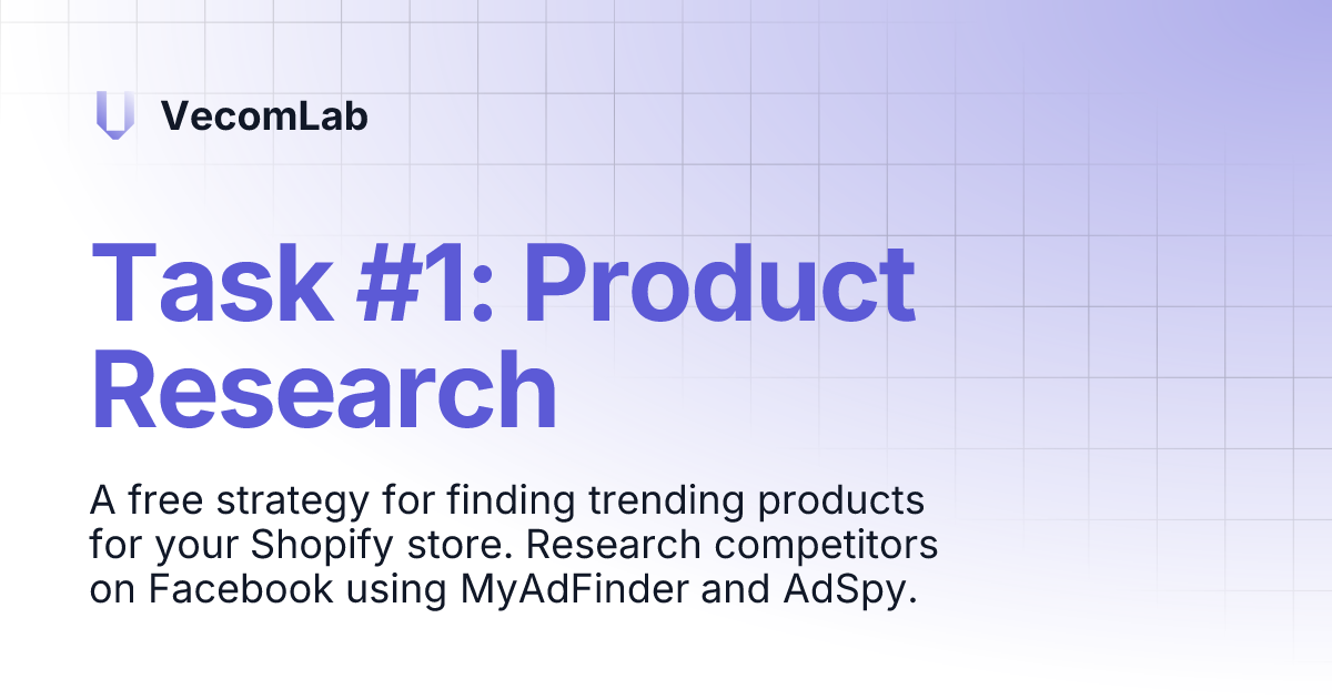 Task #1: Product Research | VecomLab